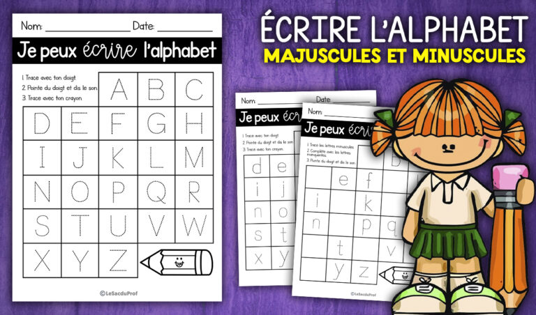 Apprendre à écrire les lettres de l'Alphabet Majuscules et Minuscules